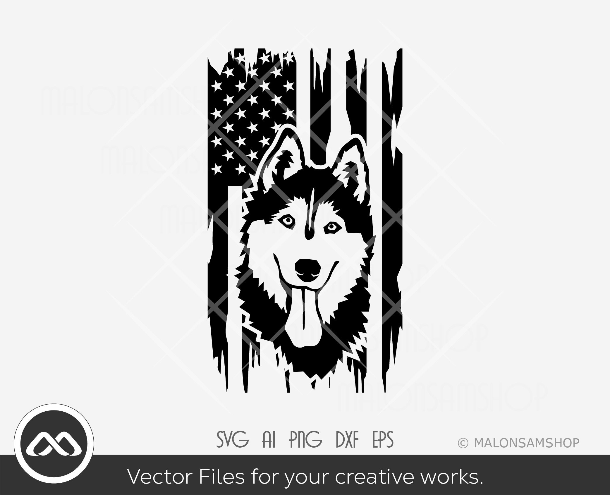Siberian Husky SVG Us Flag Husky Svg Dog Svg Huskies Svg - Etsy