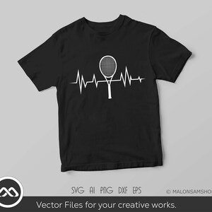Tennis SVG Racket Heart Beat - Tennis Svg, Tennis Ball Svg, Tennis Mom ...
