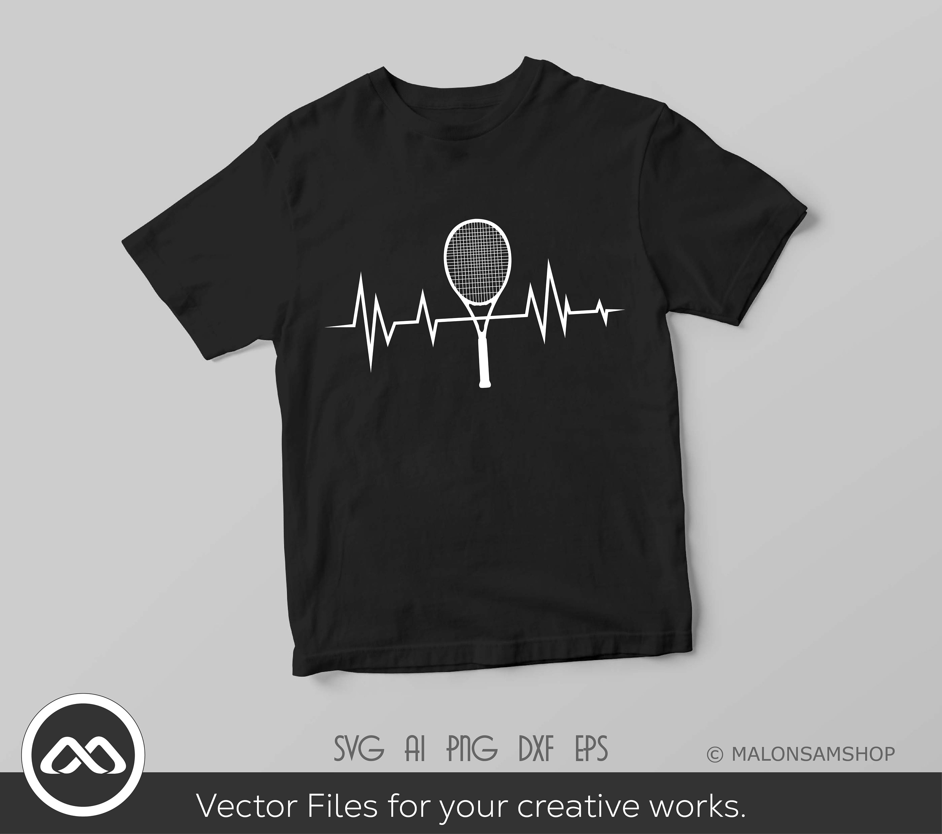 Tennis SVG Racket Heart Beat Tennis Svg Tennis Ball Svg | Etsy