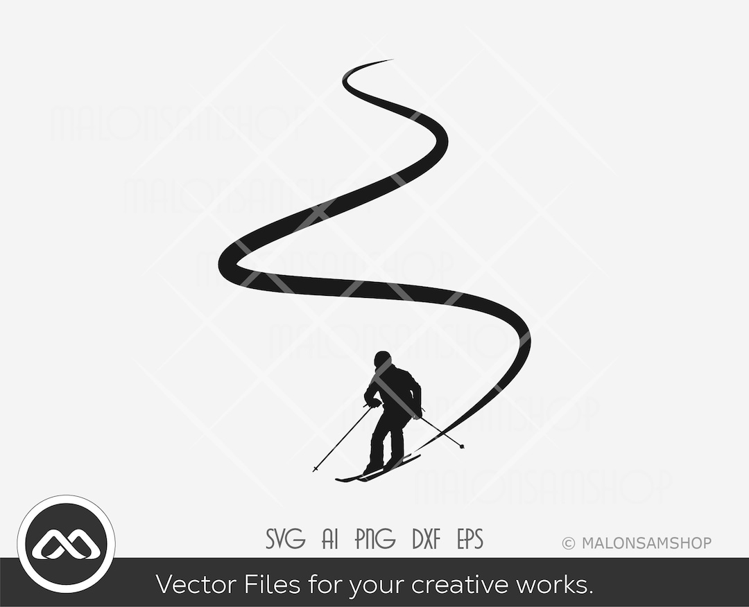 Ski SVG Ski Tracks Ski Svg, Skiers Svg, Skiing Svg, Winter Svg, Dxf ...