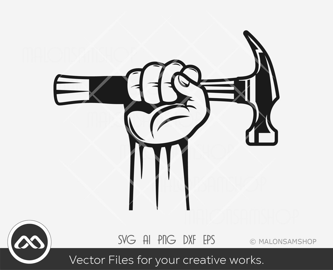 Carpenter SVG Fist With Hammer - Carpenter Svg, Builder Svg, Handyman ...