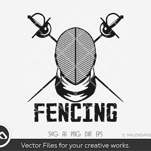 Fencing SVG Face Guard- Fencing Svg, Fencing Sword, Silhouette, Clipart ...