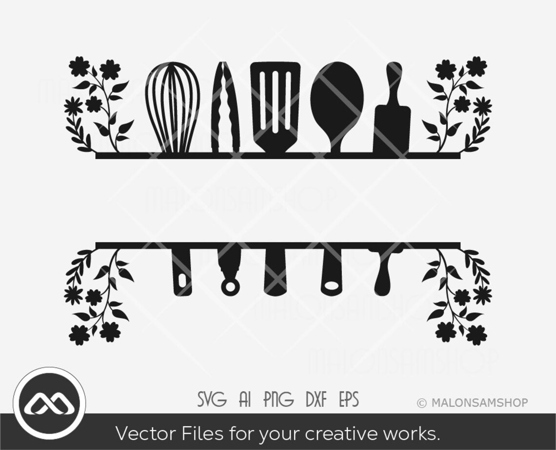 Chef SVG File Kitchen Tools Kitchen Monogram Svg Kitchen - Etsy