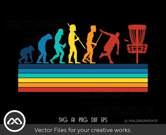 Retro Disc Golf SVG Funny Human Evolution Disc Golf Svg - Etsy