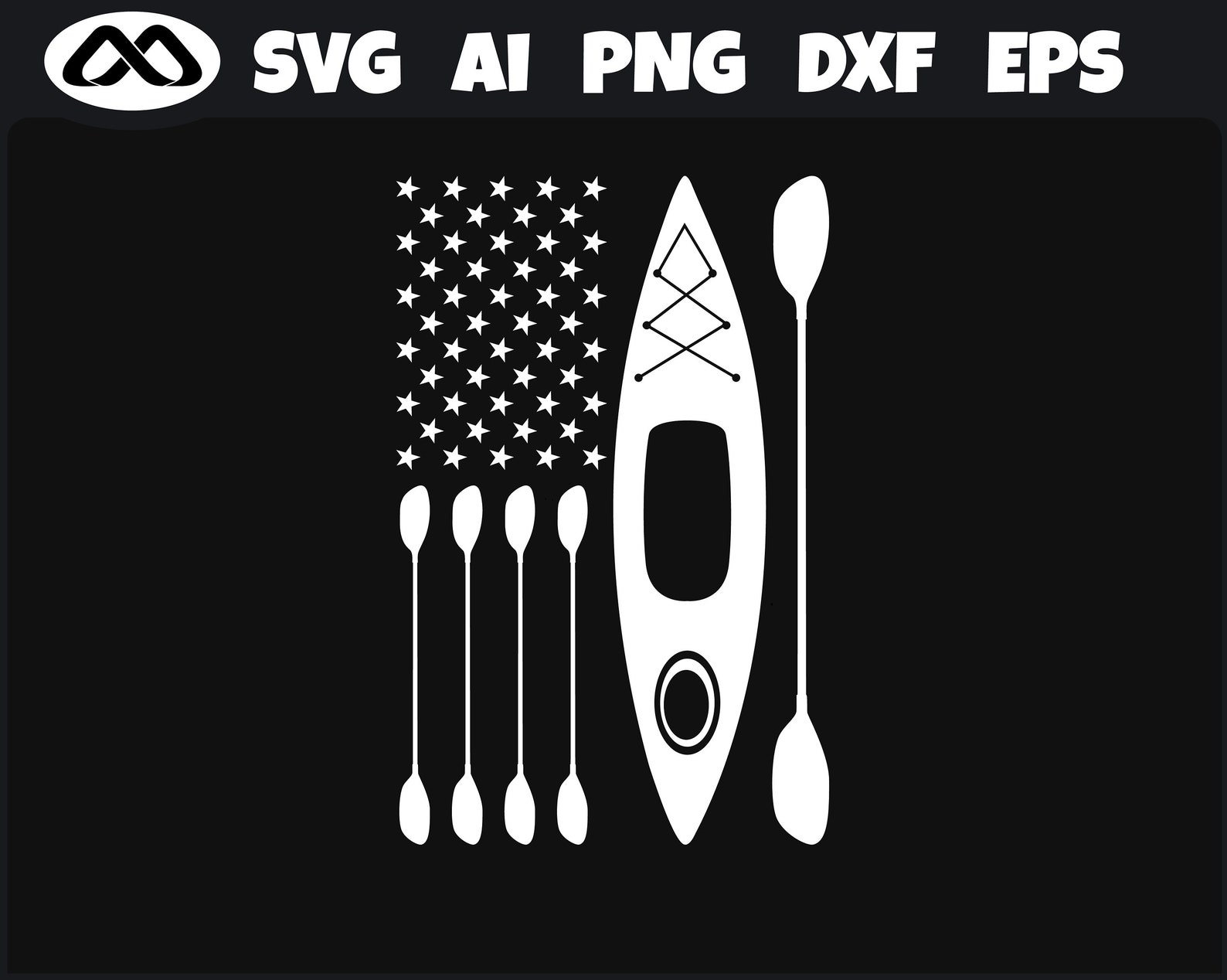 Kayak SVG USA Flag Kayak Svg Kayaking Svg Canoe Svg | Etsy