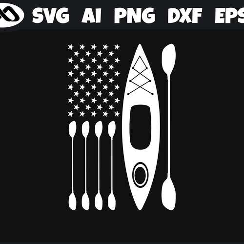 Men Kayaking Compass SVG Silhouette | Etsy