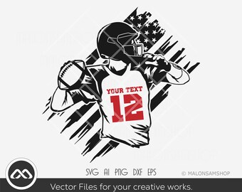 Throwing Football Svg - Etsy