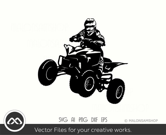 ATV SVG Silhouette 2 Atv Svg Quad Svg 4 Wheeler Svg Dxf | Etsy