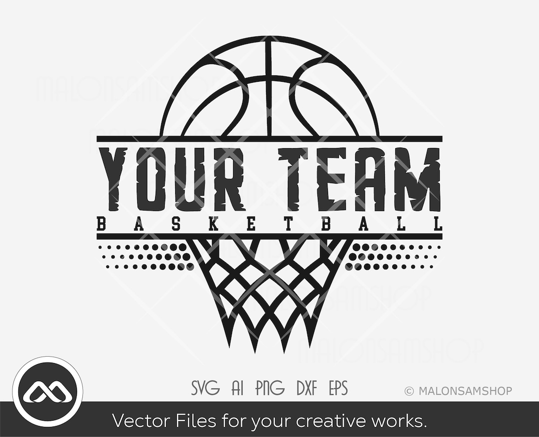Basketball Team Logo SVG, Custom Basketball Clipart, Sports Team Vector ...