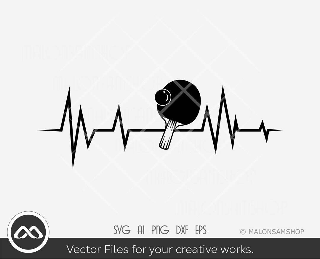 Ping Pong SVG Heartbeat - Table Tennis Svg, Pingpong Svg, Ping Pong ...