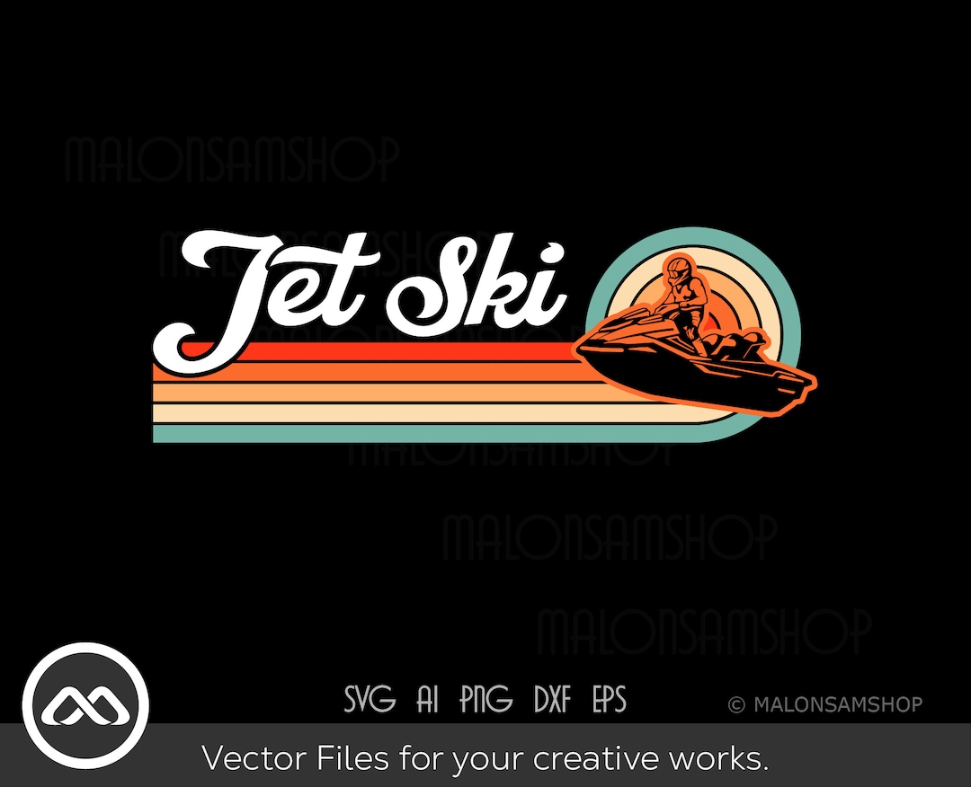Retro Jet Ski SVG Jetski Logo - Jet Ski Svg, Jet Ski Clipart, Beach ...