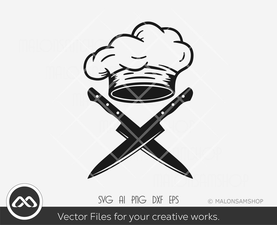 Chef SVG Knife and Hat - Chef Svg, Kitchen Svg, Cook Svg, Chef Clipart ...