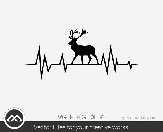 Hunting SVG Elk Heartbeat Hunting Svg Deer Svg Deer - Etsy