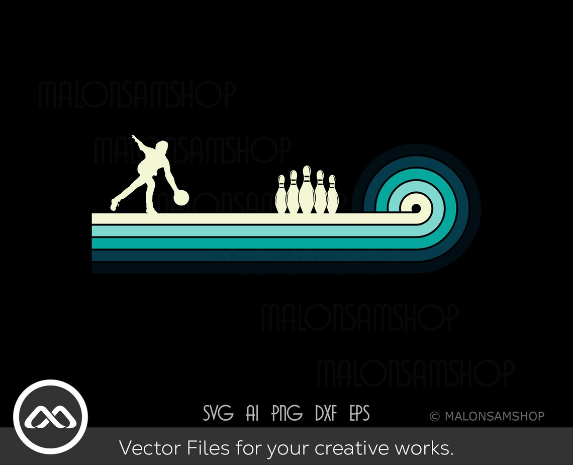 Bowling SVG Retro Art Bowling Svg Bowling Ball Svg Bowler - Etsy