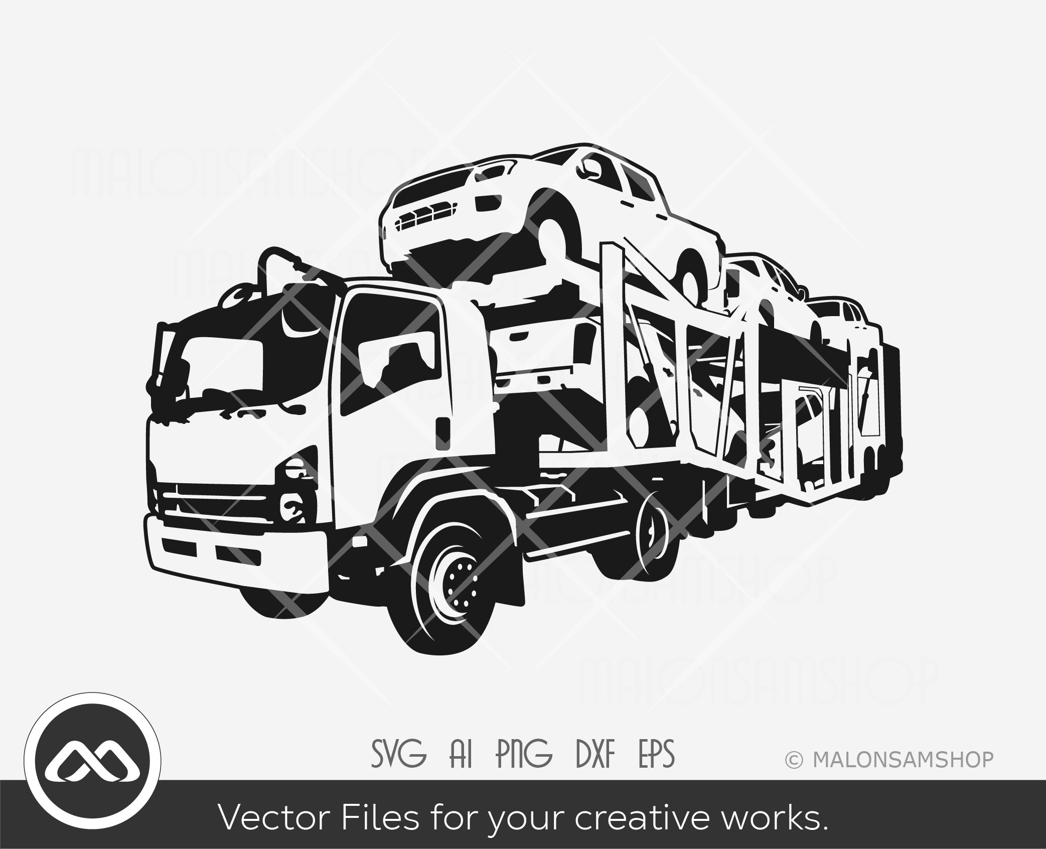 Car Transporter Truck SVG Silhouette - Transporter Truck, Car ...