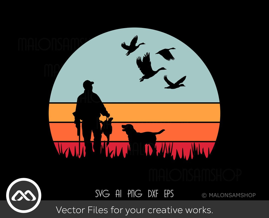Goose Hunting SVG Flying Goose Hunting With Dog - Duck Hunting Svg ...