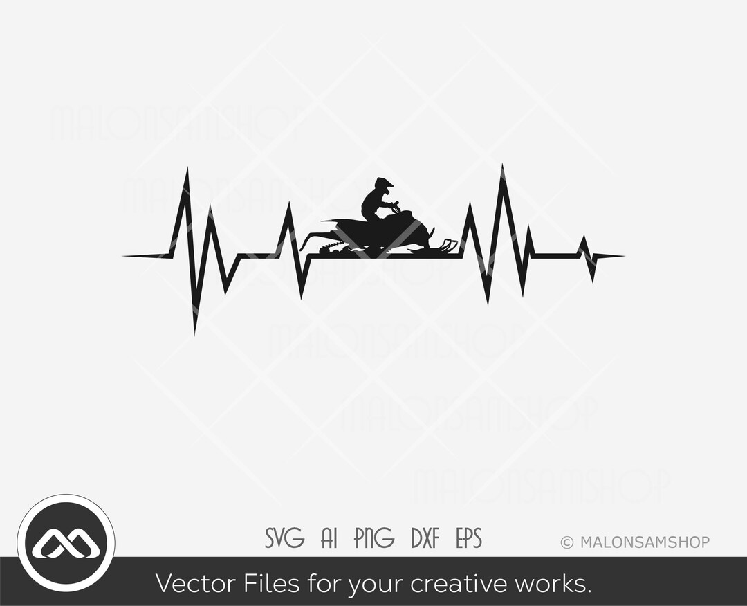 Snowmobile SVG Heartbeat - Snowmobile Svg, Winter Sports Svg ...