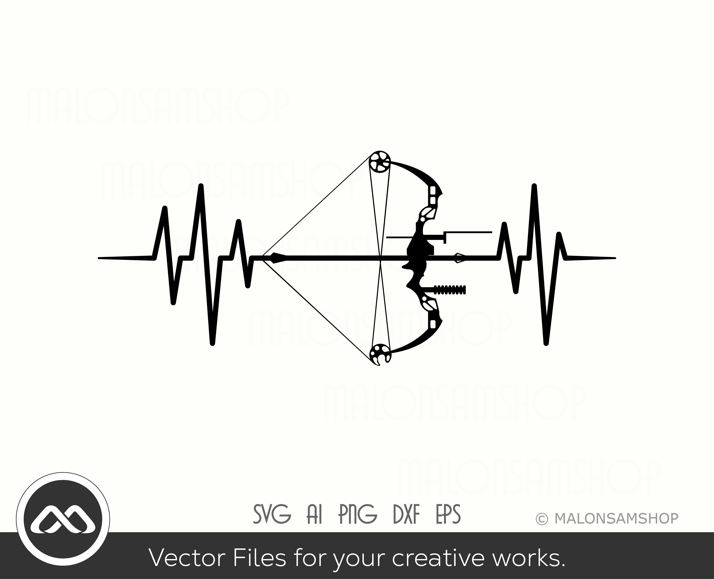 Bow Hunting SVG Heartbeat - Archery SVG, Hunting Svg, Deer Svg, Deer ...