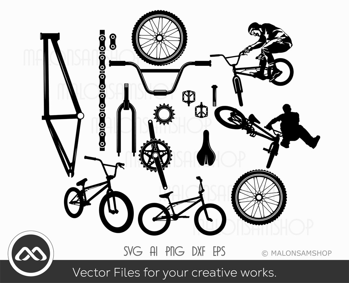 Bmx SVG BMX Parts Bundle - Bmx Svg, Bike Svg, Bmx Png, Bmx Bike Svg ...