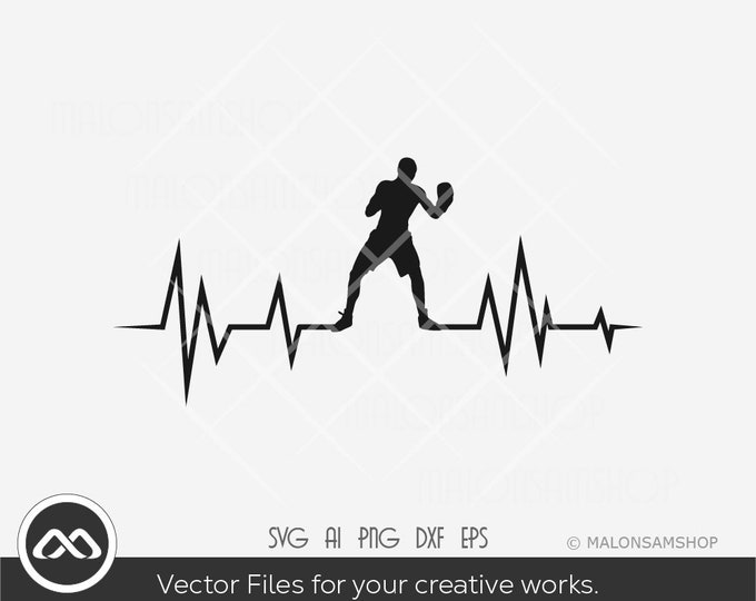 Boxing EKG SVG Png Fcm Eps Dxf Ai Cut File Silhouette Cricut Boxing ...