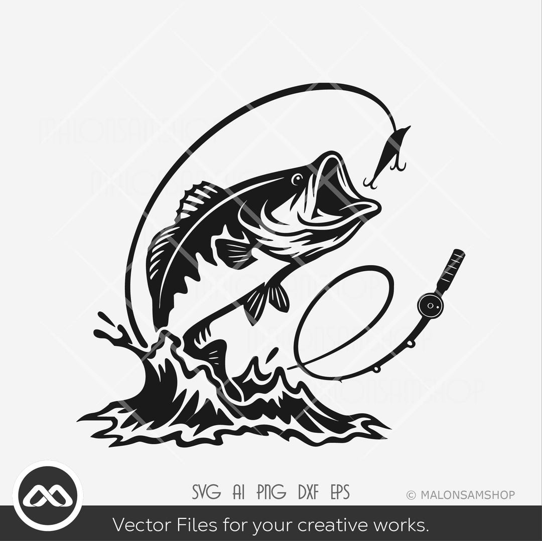 Fishing SVG Cut File,fish Vector Design for Cricut Silhouette, Angler ...