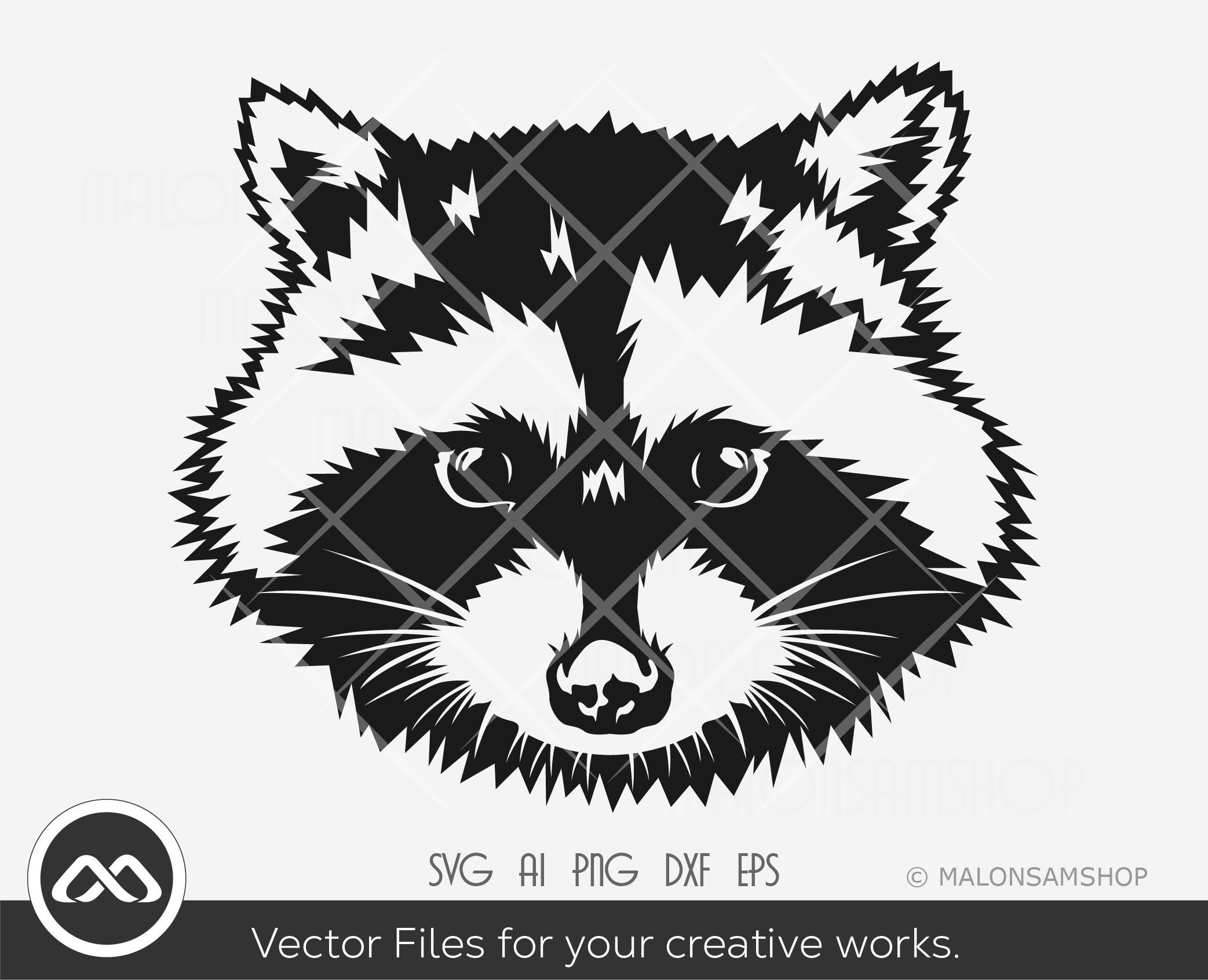 Racoon SVG Face Racoon Svg, Animals Svg, Cutfile, Clipart, Dxf Eps Png ...