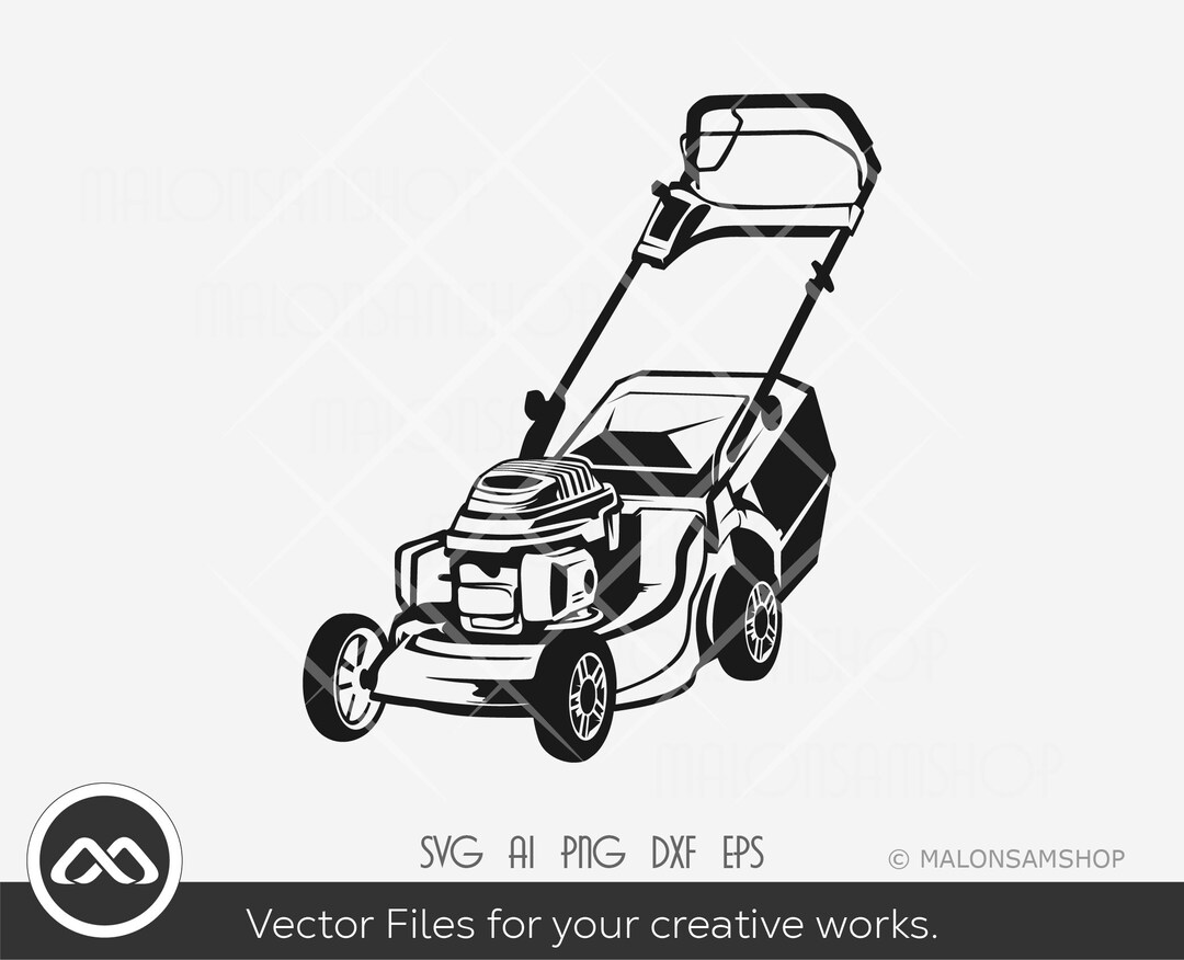 Lawn Mower SVG Illustration - Lawn Mower Svg, Mower Png, Grass Cutter ...