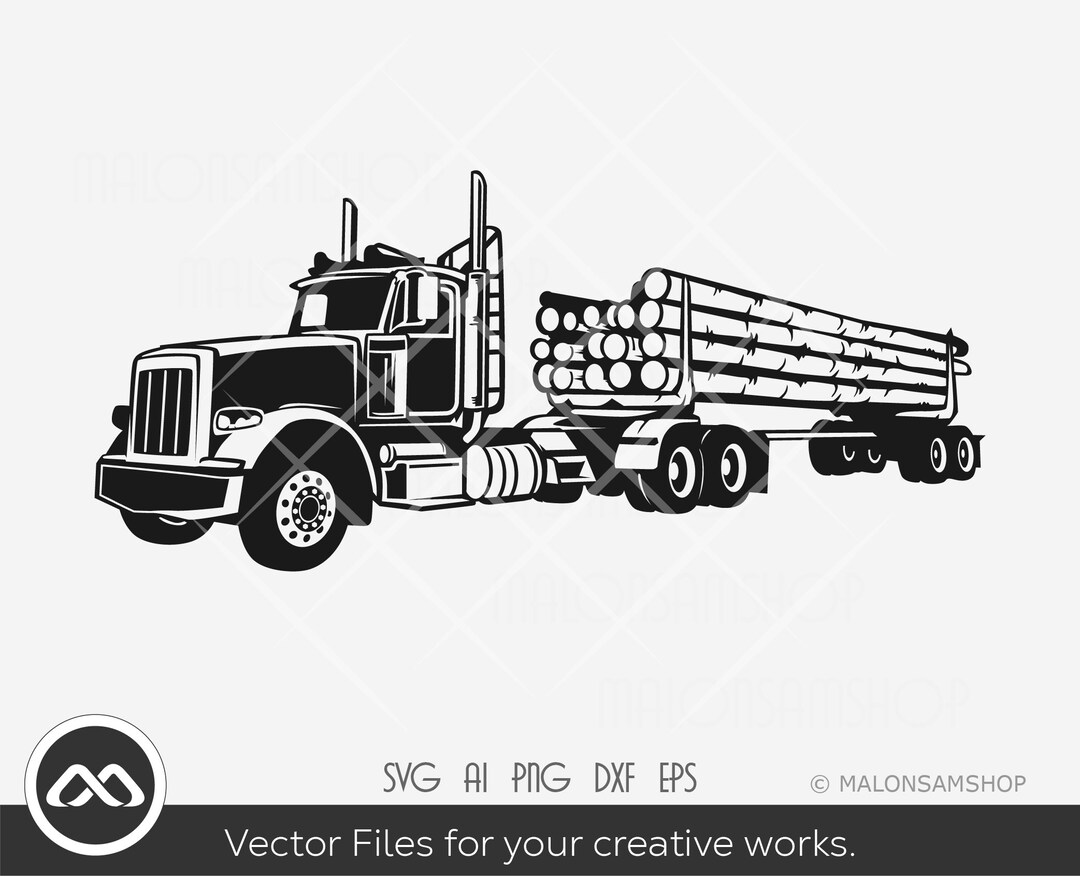 Logging Truck SVG Truck Illustration - Logging Shirts, Big Truck Svg ...