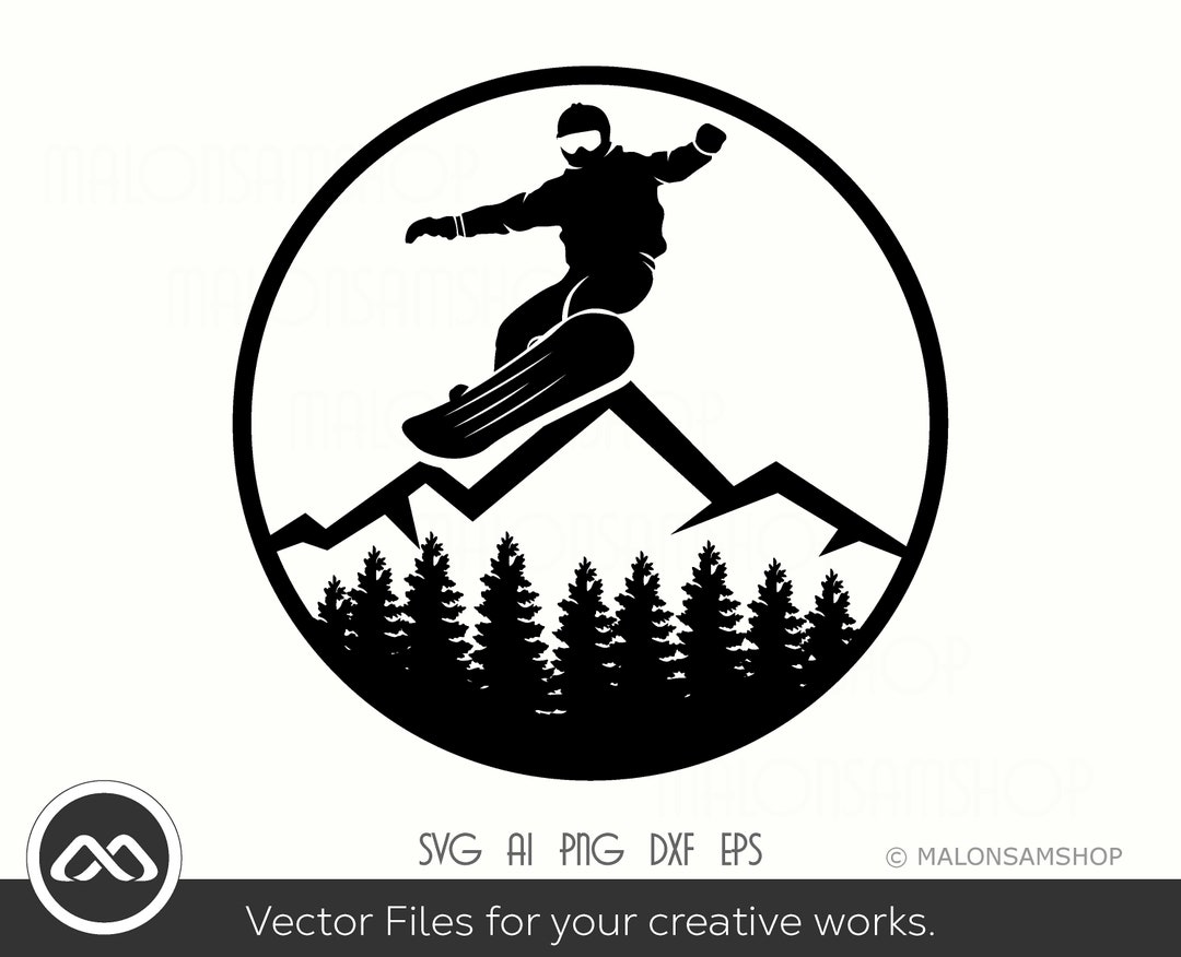 Snowboard SVG Mountain - Snowboarding Svg, Snowboard Svg for Lovers - Etsy