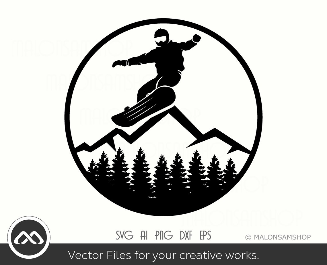Snowboard SVG Mountain snowboarding svg snowboard svg for | Etsy