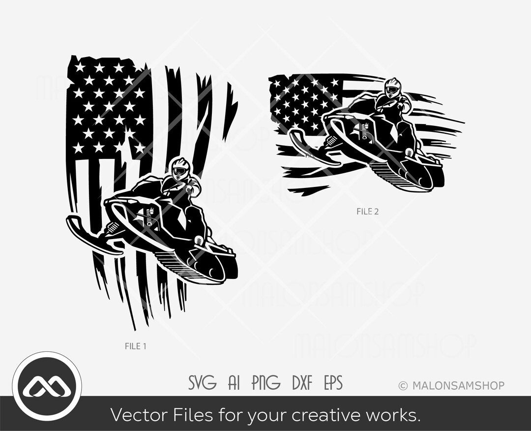 Snowmobile SVG Us Flag - Snowmobile Svg, Winter Sports Svg ...
