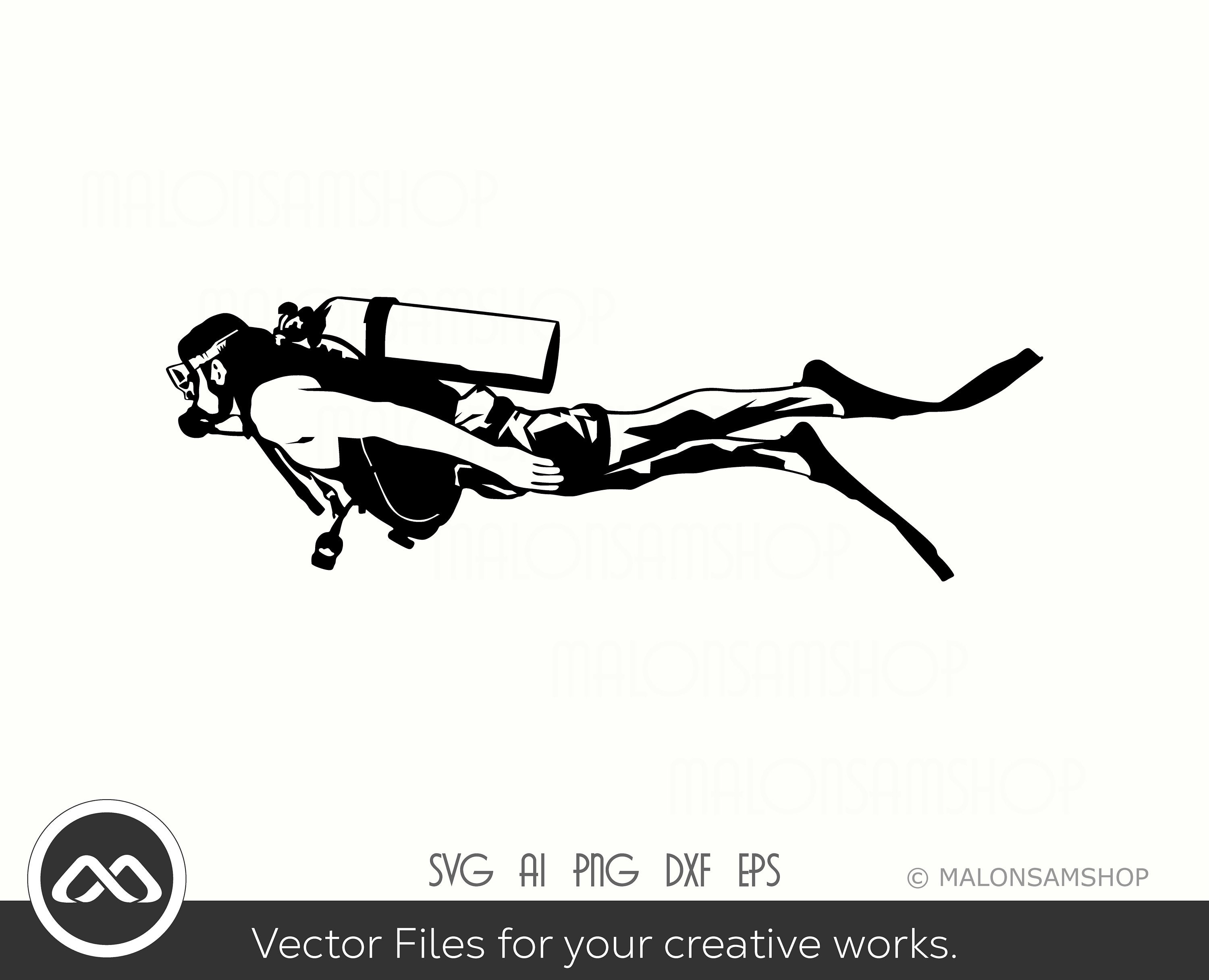 Scuba SVG Silhouette Scuba Diving Svg Scuba Diver Svg | Etsy Australia
