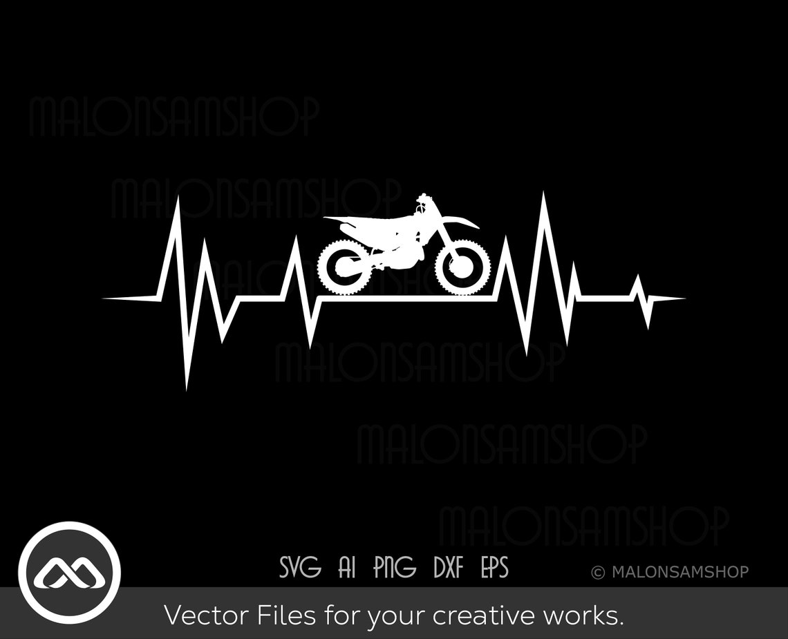 Motocross SVG Motorcycle Heartbeat Motorcycle Svg Motorbike - Etsy