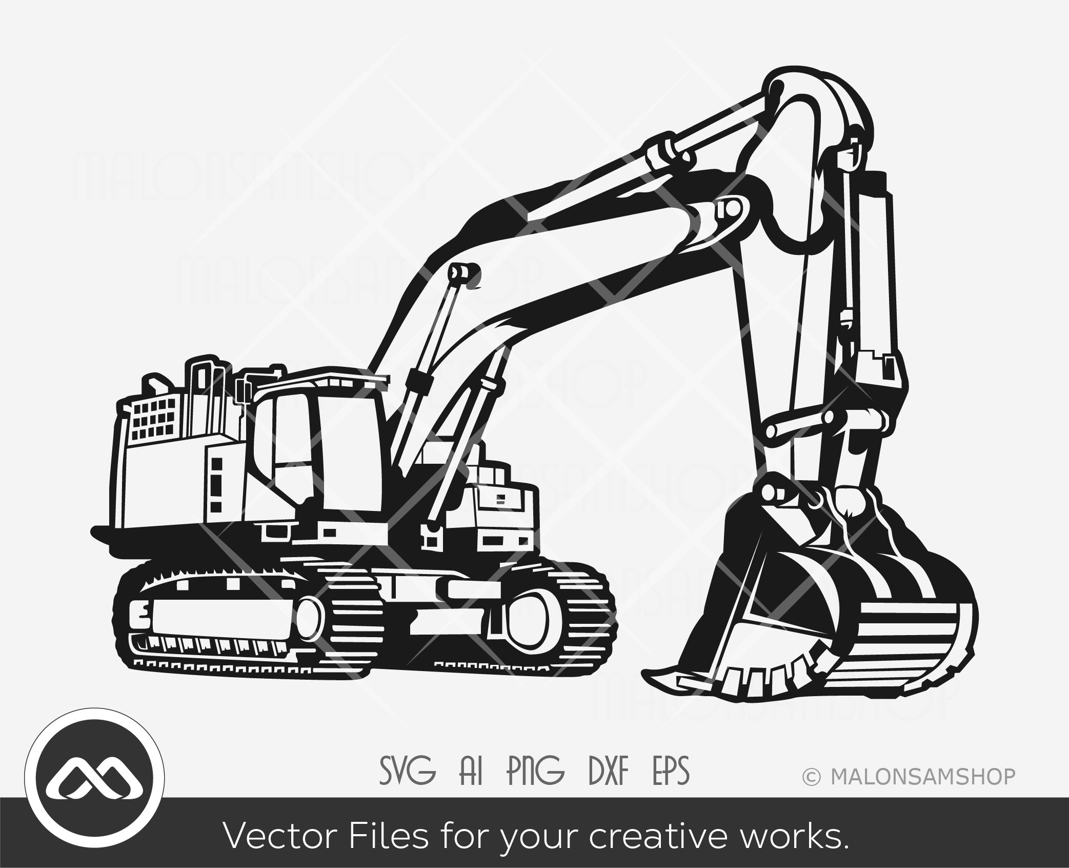 Excavator Clipart Black And White