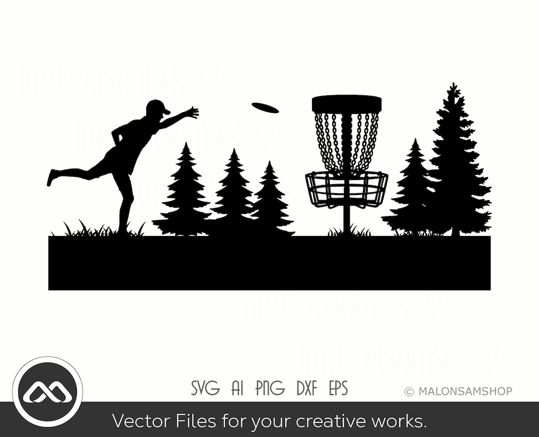 Disc Golf SVG Landscape Trees- Disc Golf Svg, Disc Golf, Golf Svg, Disc ...