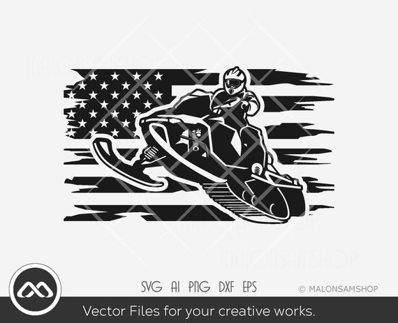 Snowmobile SVG US Flag 1 Snowmobile Svg Winter Sports Svg | Etsy