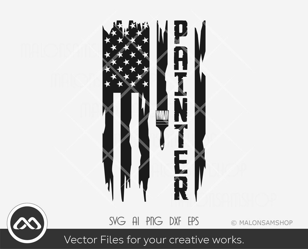 Us Flag Painter SVG Painter - Painter Svg, Paint Brush Svg, Paint Bush ...