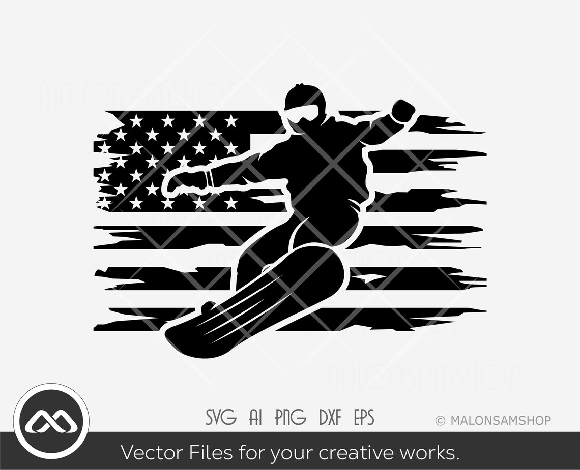 Snowboard SVG Us Flag Snowboarding Svg Snowboard Svg Snow - Etsy