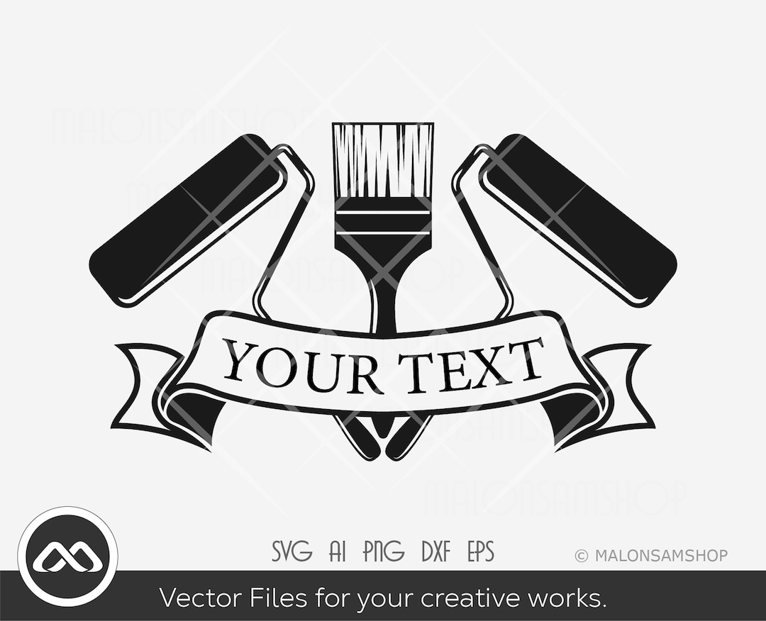 Painter SVG Monogram Text - Painter Svg, Paint Brush Svg, Paint Roller ...