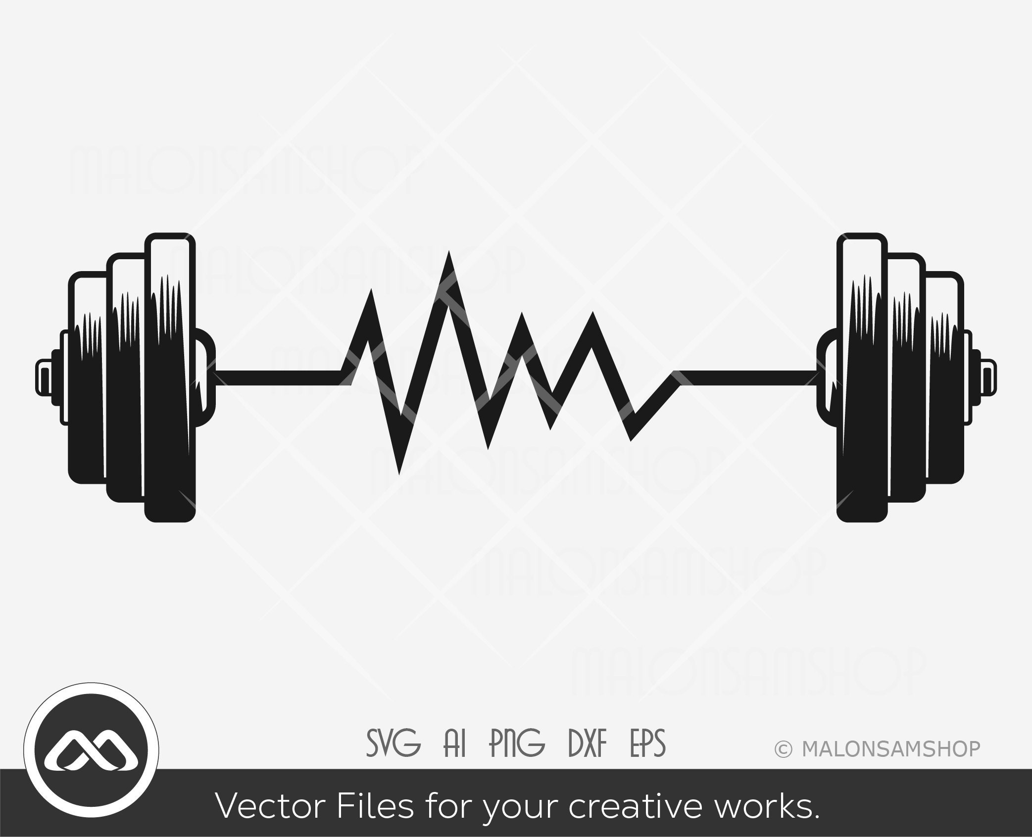 Weight Bar Heartbeat - Barbell Svg, Weight Lifting Svg, Bodybuilding ...