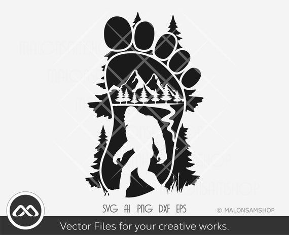 Bigfoot SVG Foot Print Mountain Bigfoot Svg Big Foot Svg - Etsy