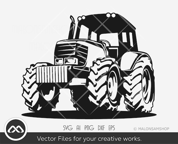 Tractor SVG Silhouette Tractor Svg Farm Tractor Svg - Etsy
