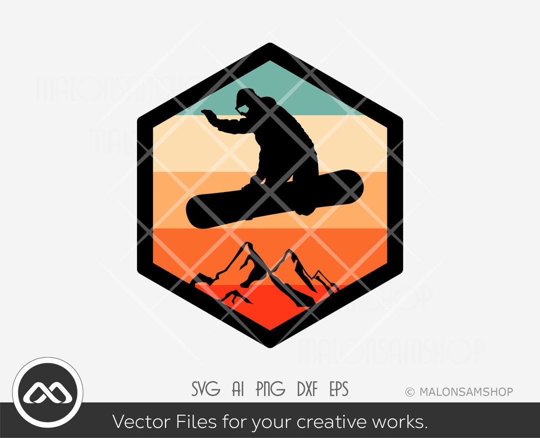 Retro Snowboard SVG, Logo 2, Snowboarding Svg, Snowboard Svg, Mountain ...