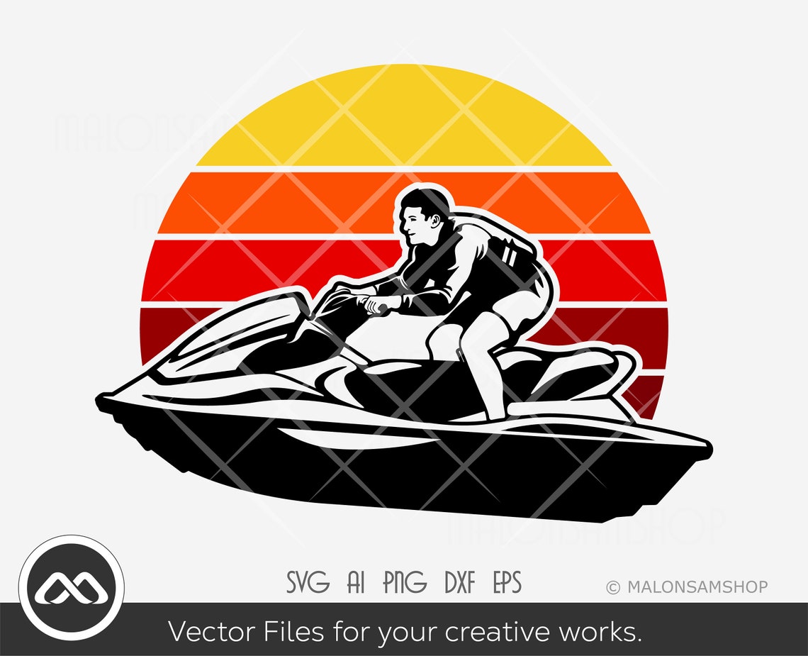 Jet Ski SVG Retro Jetski Svg Jet Ski Clipart Beach Life - Etsy