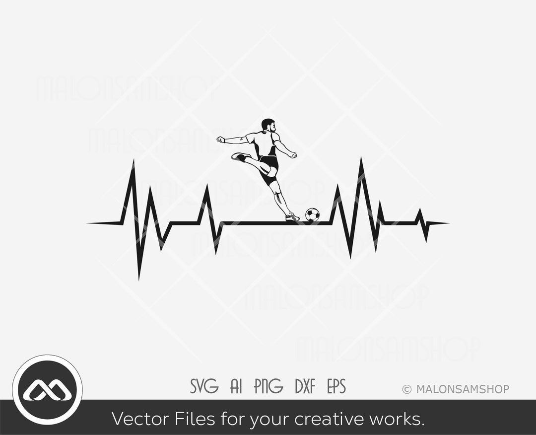 Soccer SVG Heartbeat Soccer Svg, Football Svg, Sports Svg, Png for ...