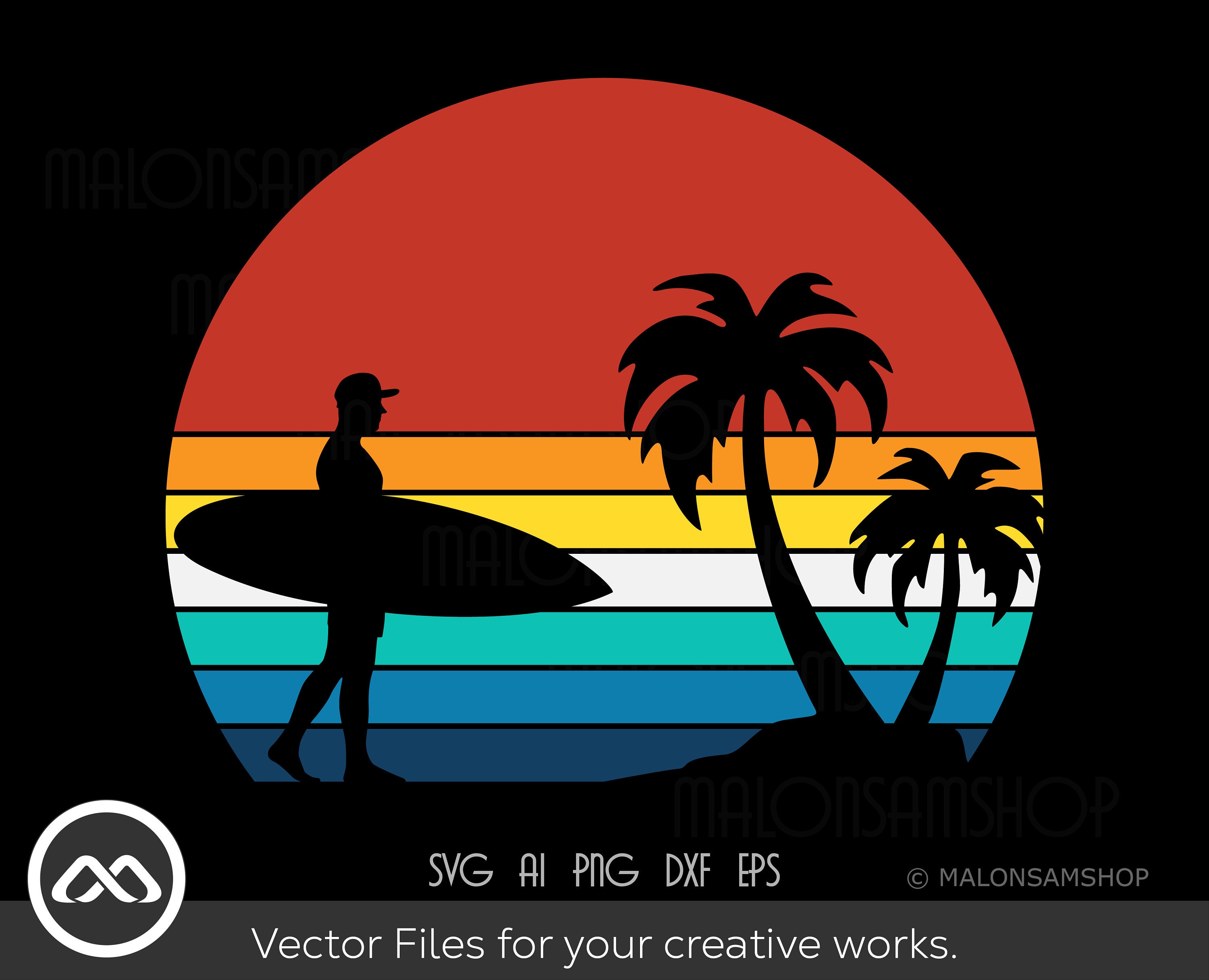 Retro Surfing SVG Surfer Beach Surfing Svg Surf Svg Summer | Etsy