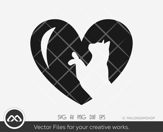Cat SVG Love Cat Svg Cat Lover Svg Heart Svg Cut File | Etsy
