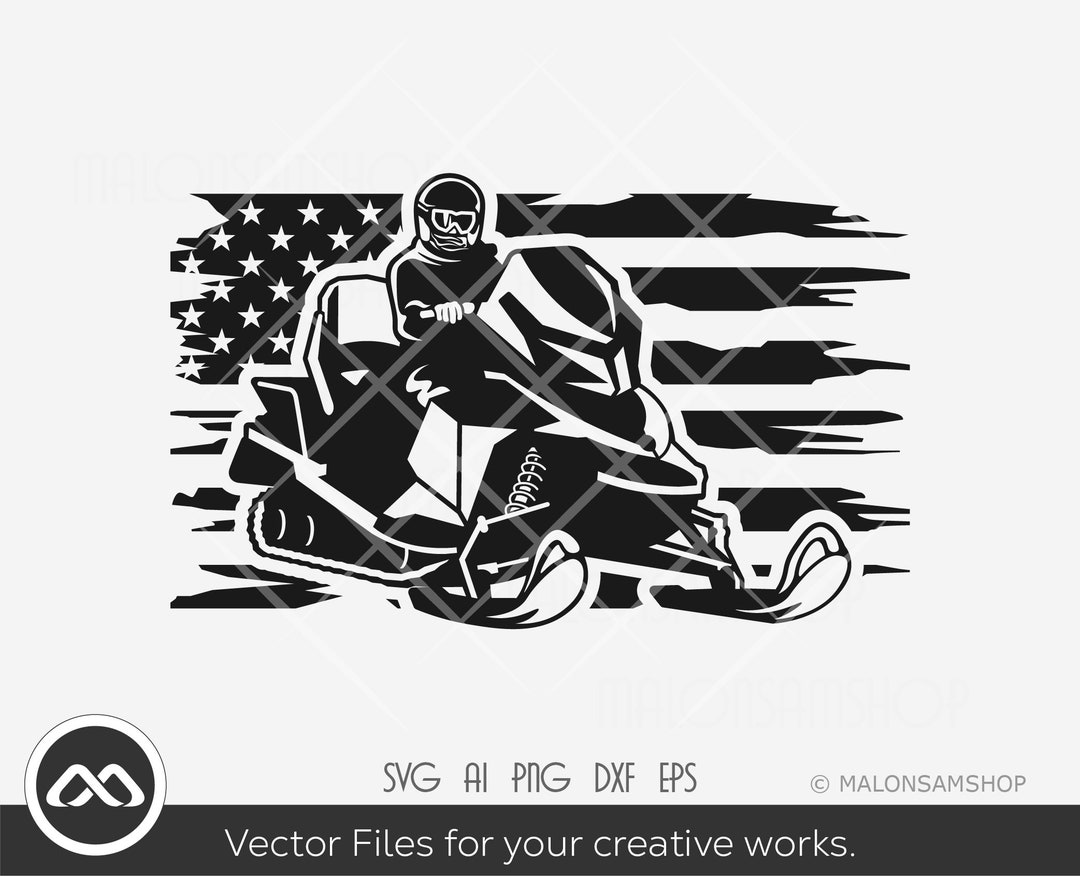 Snowmobile SVG US Flag 2 Snowmobile Svg, Winter Sports Svg ...