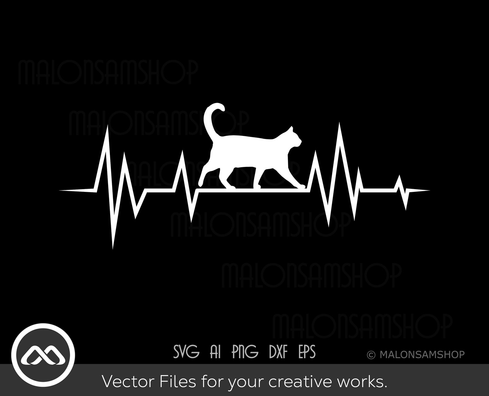 Cat SVG Heartbeat Cat Svg Cat Lover Svg Cat Cut File Cute - Etsy