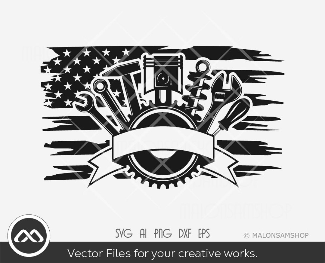 Mechanic SVG US Flag Tools - Mechanic Svg, Wrench Svg, Tools Svg, Us ...